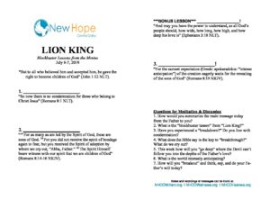 LION KING Bulletin Notes – NHCO